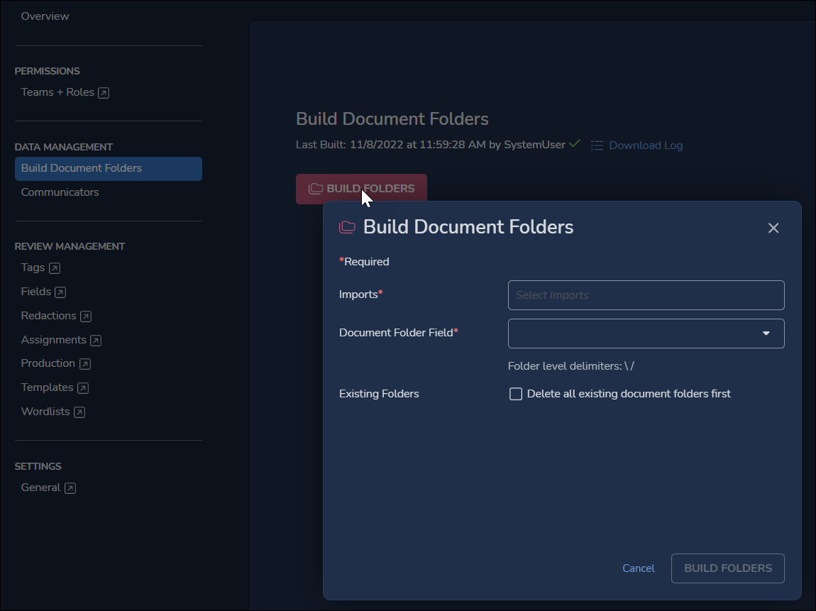 Reveal 2024 Project Admin Sidebar